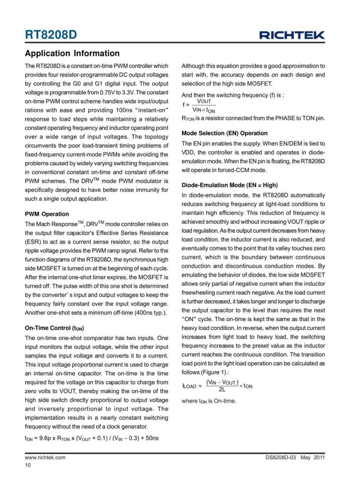 RT8208D datasheet page 10