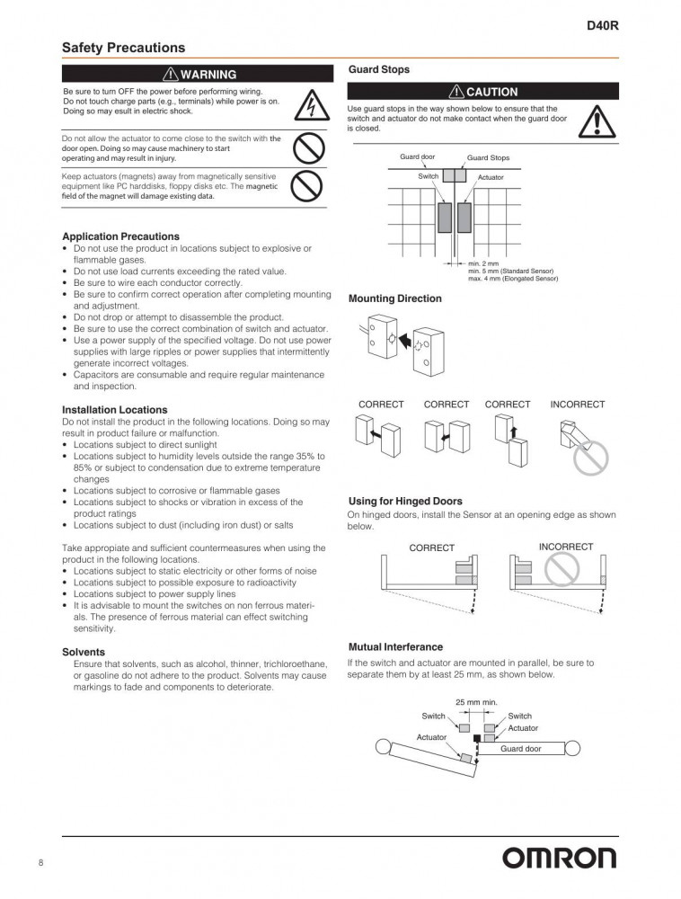 OMRON D40R technical document page 8