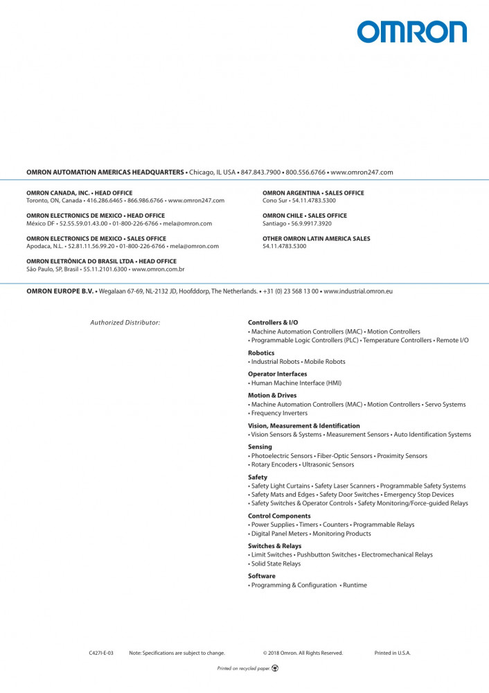 OMRON D40R technical document page 9