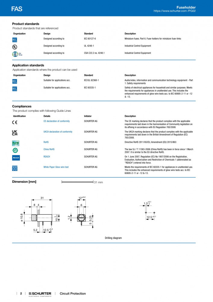 SCHURTER 0031.3511 datasheet page 2