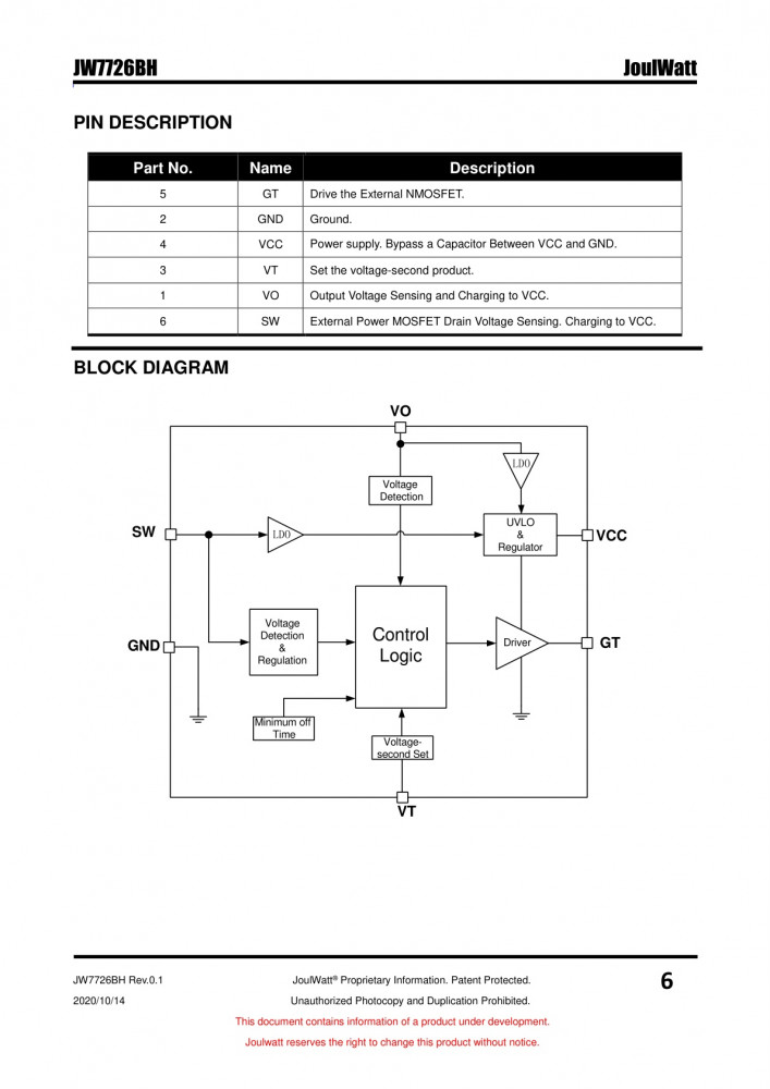 JW7726BH datasheet page 6