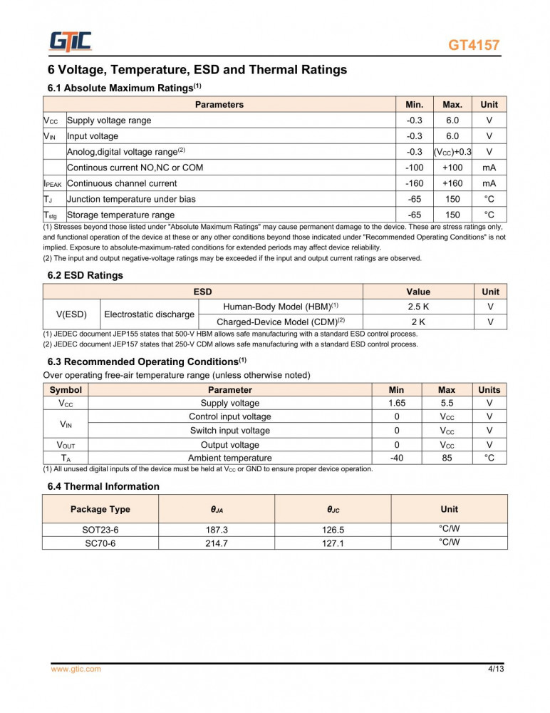 GT4157S6 datasheet page 5