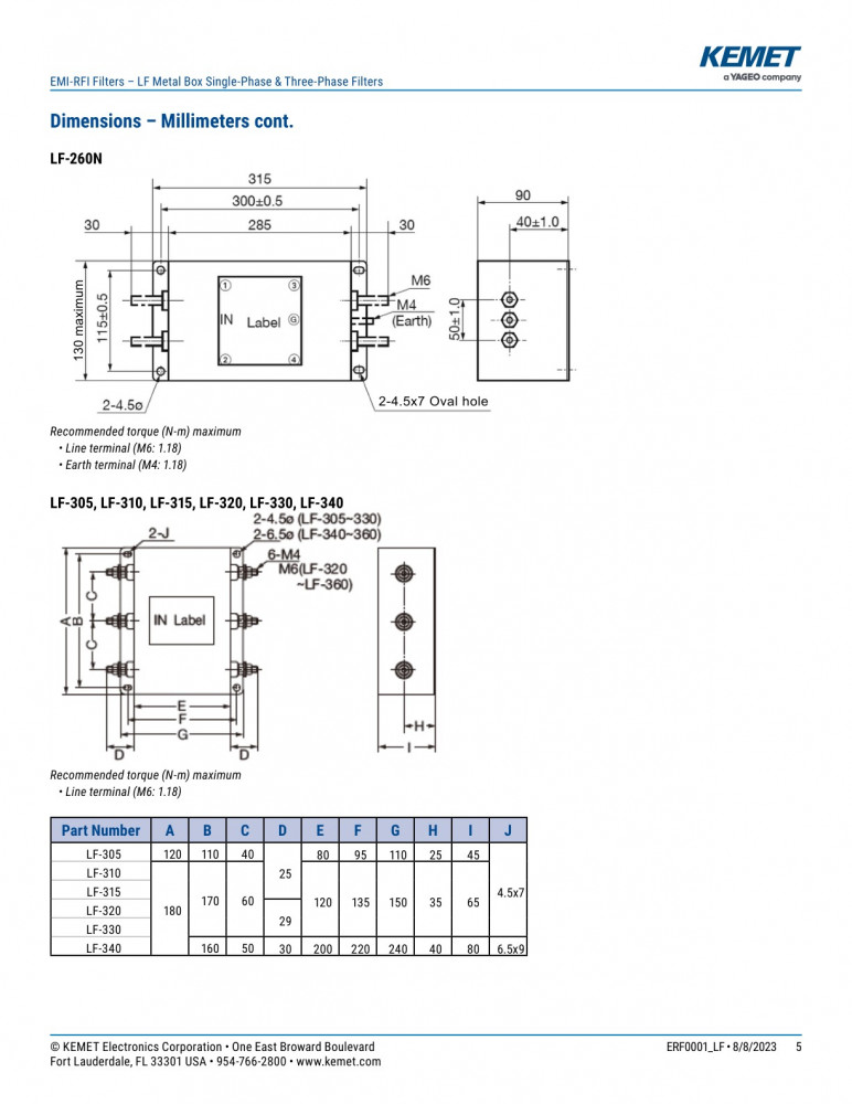 KEMET LF datasheet page 5
