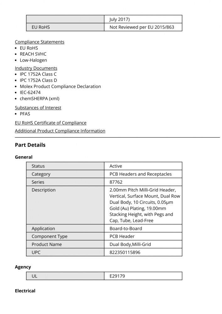 Technical document image 2 for MOLEX 877621000