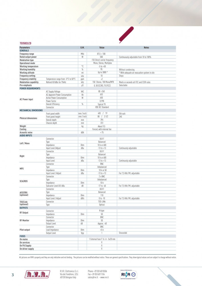 TEX502LCD technical document page 3