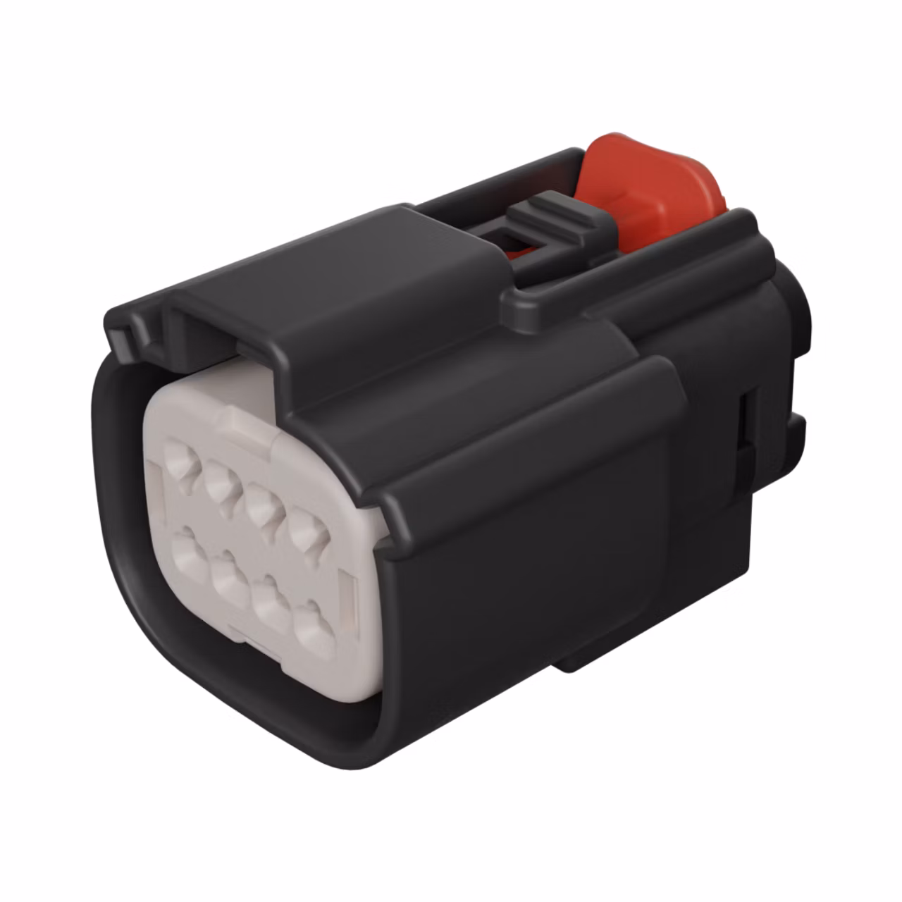 MX150 Mat-Sealed Female Connector Assembly, Dual Row, 8 Circuits, Keying Option C, with Connector Position Assurance, with Clip-Slot, Dark Gray for sale