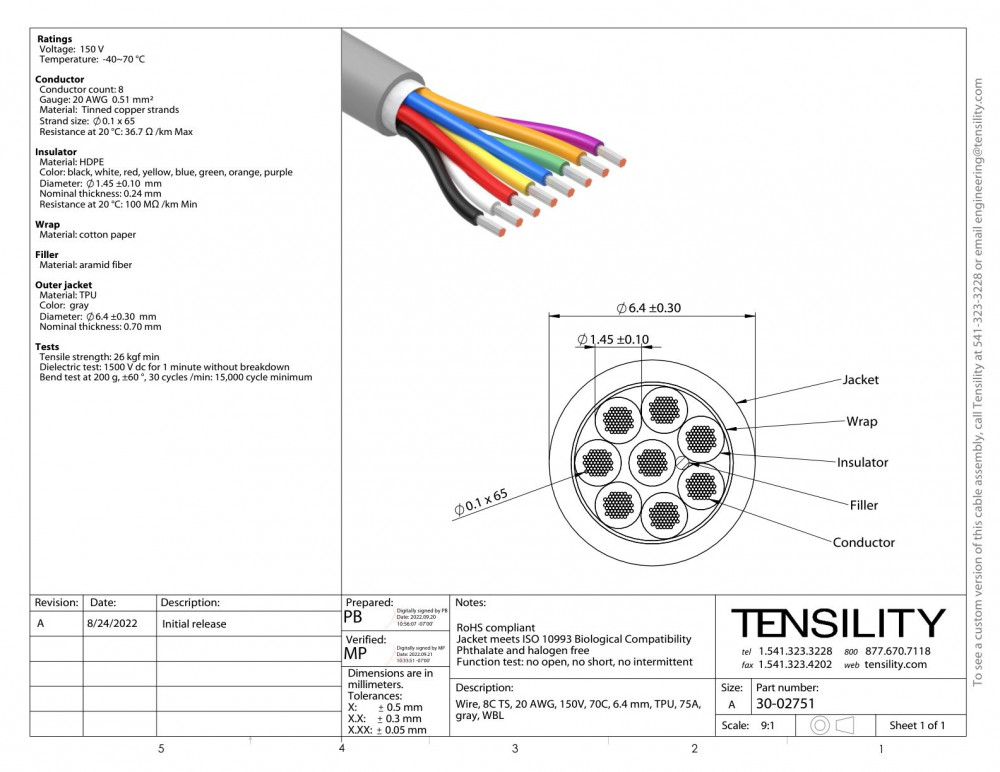 Tensility International 30-02751 product drawing