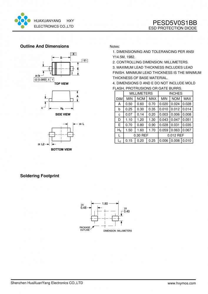 PESD5V0S1BB datasheet page 3