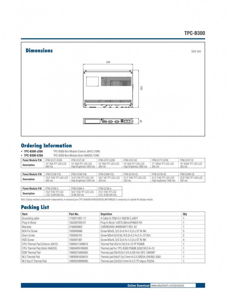 TPC-B300 technical document page 2
