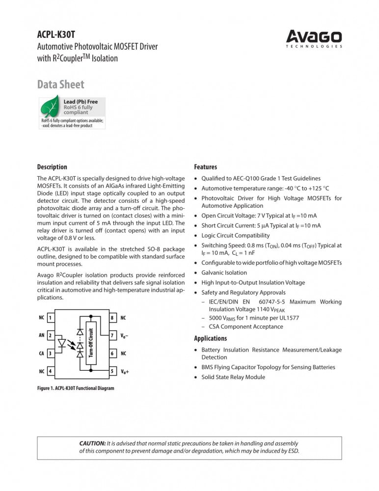 ACPL-K30T-000E datasheet page 1