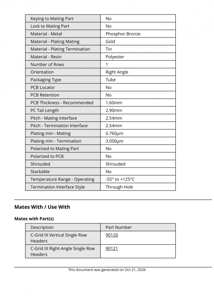 MOLEX 901481326 technical document preview, page 3