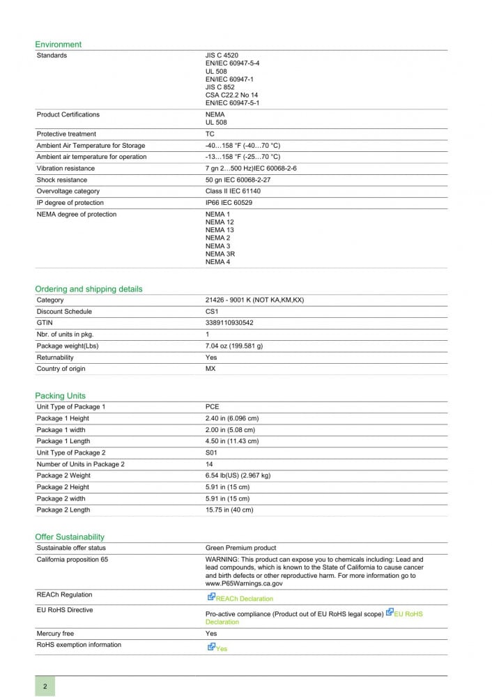9001K3L35LGGH13 technical document page 2
