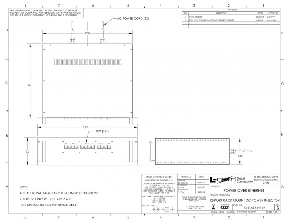 BT-CAT5-NB12 technical document preview