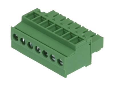 3.50mm Pitch Eurostyle Vertical Plug, Rear Wire Entry, Green Housing, 7 Circuits for sale