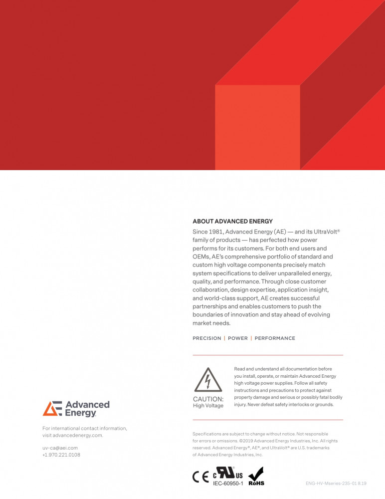 Advanced Energy UltraVolt M Series document page 6