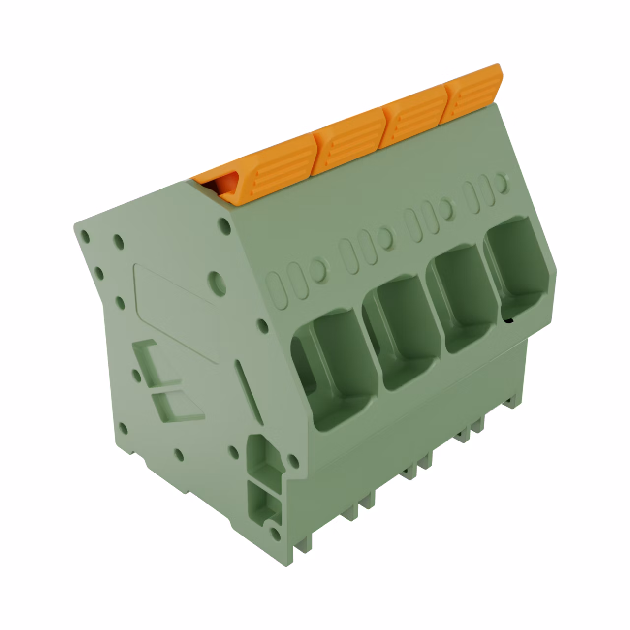 10.00mm Pitch Lever Activated Fixed Mount PCB Terminal Block, 35° Wire Entry, Bussed Terminals, 4 Circuits for sale