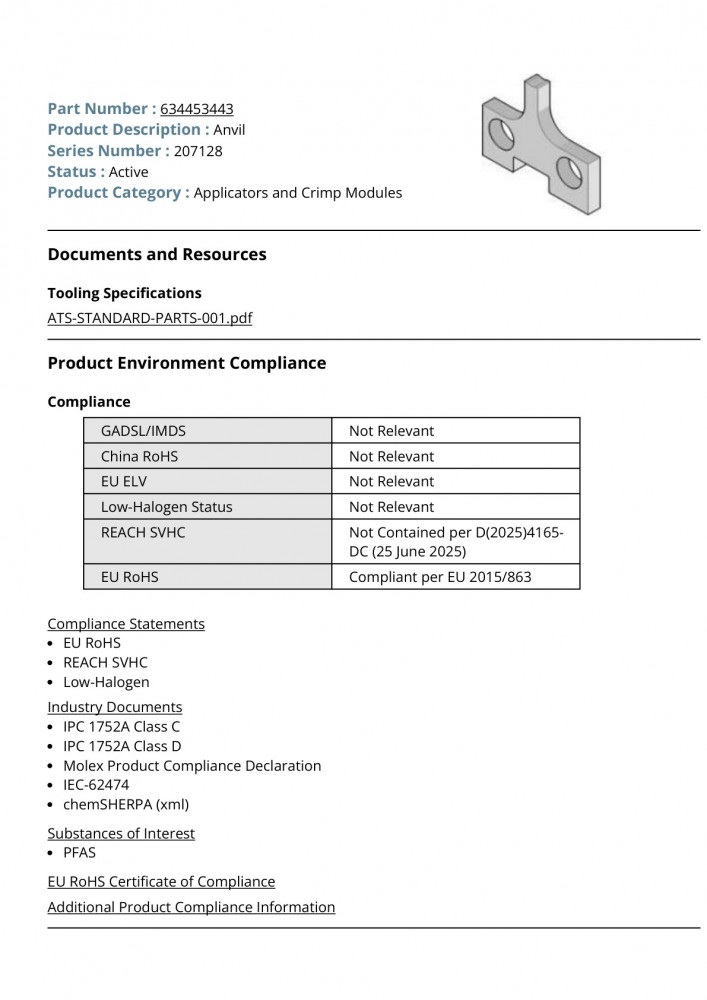 Tooling document preview, page 1