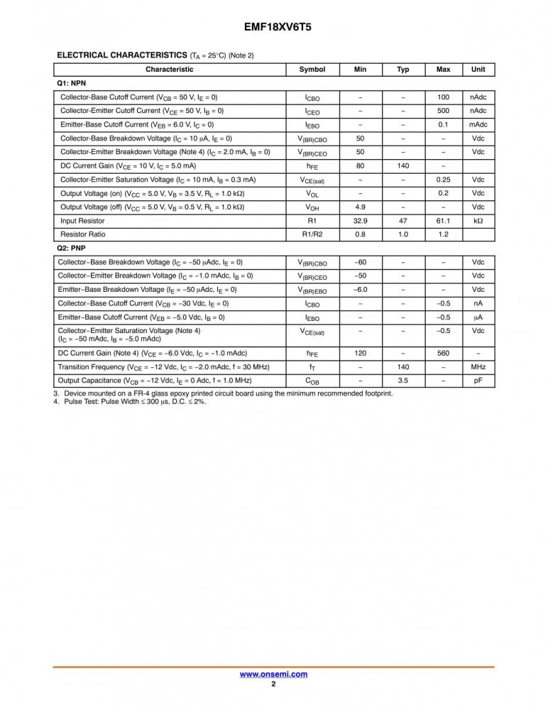 EMF18XV6T5G datasheet page 2