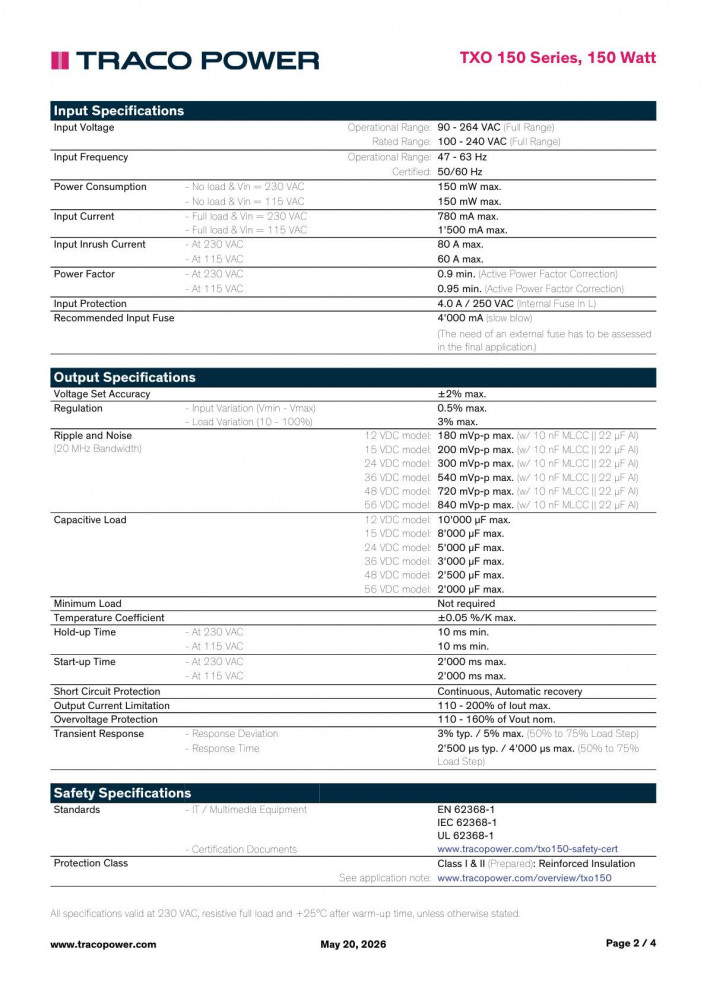 TXO 150 technical document preview, page 2