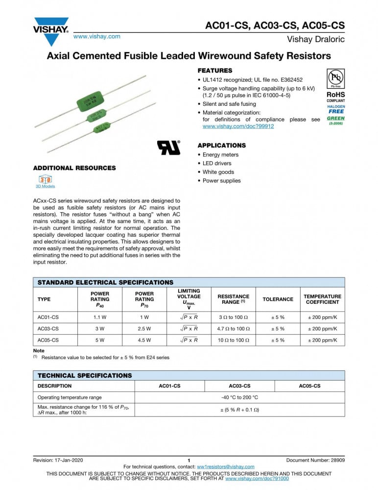 VISHAY AC03-CS datasheet page 1