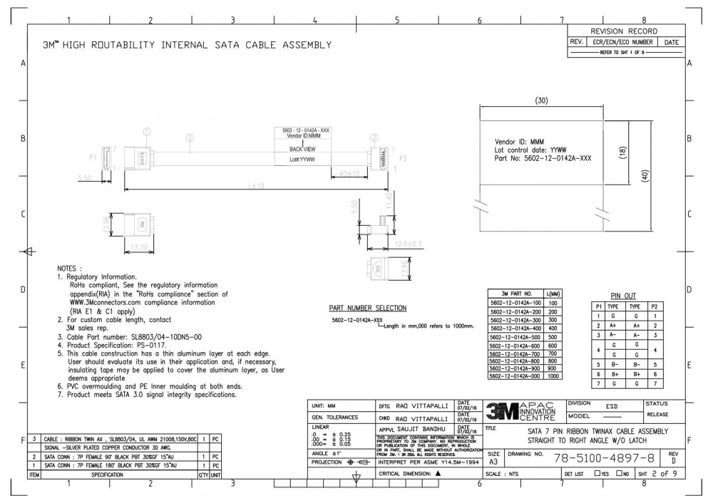 3M 5602 Series drawing sheet 2
