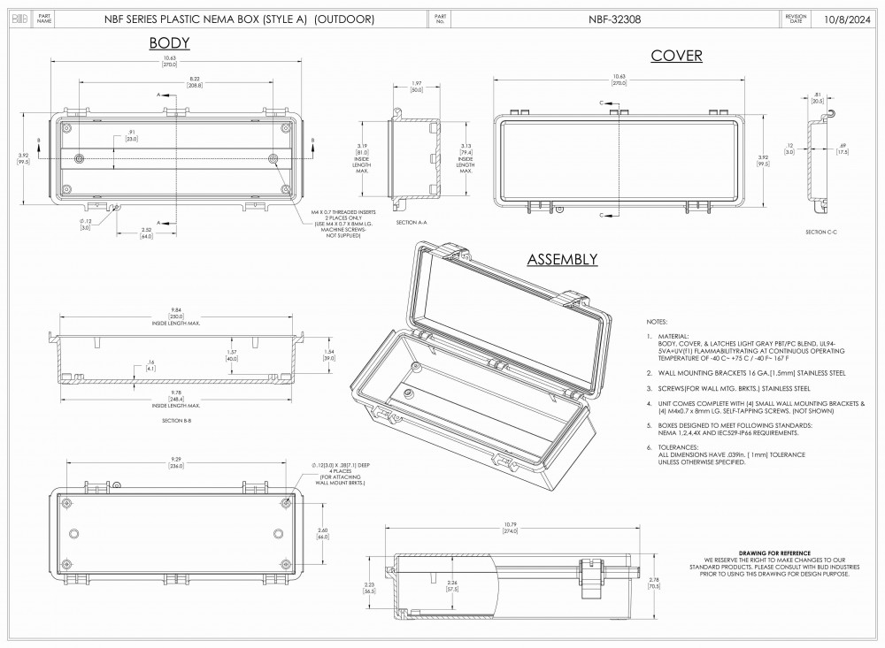 NBF-32208 enclosure reference drawing