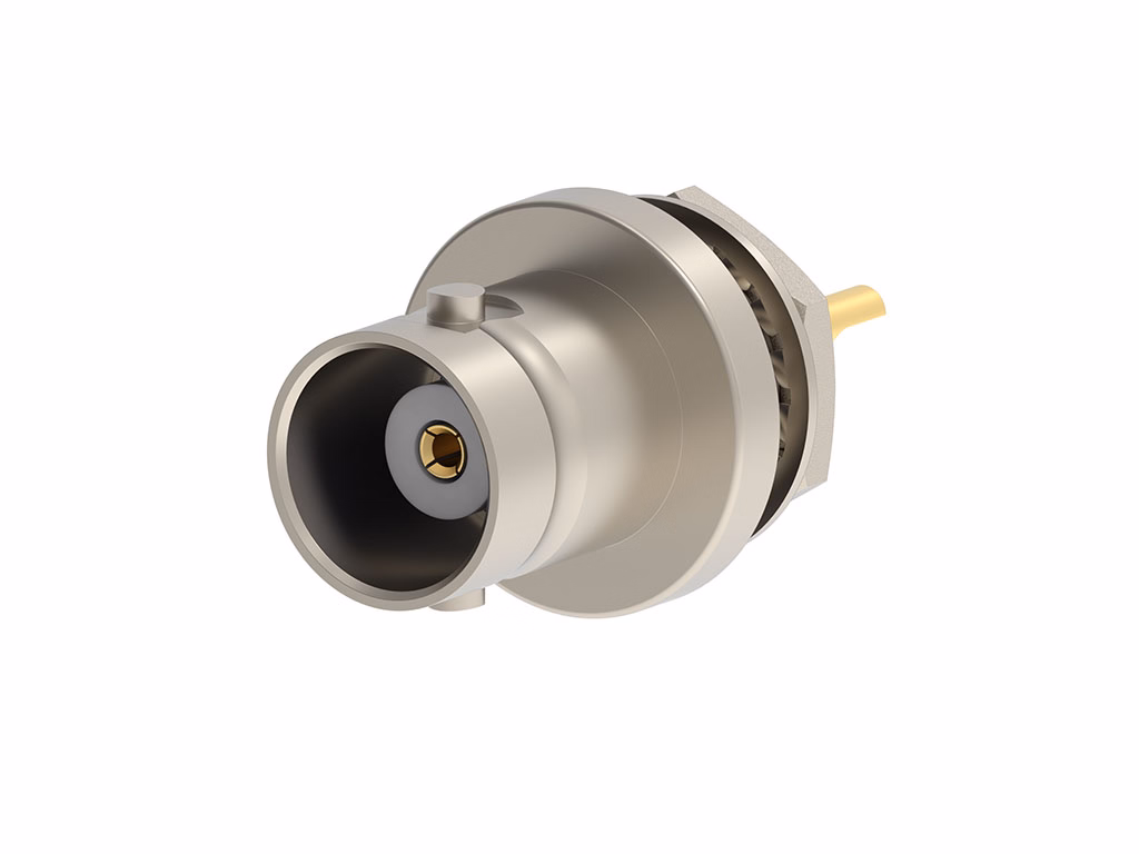 BNC Plug, Straight, Crimp, RG-179 Cable, Brass Body, Nickel (Ni) Plated, 75 Ohms