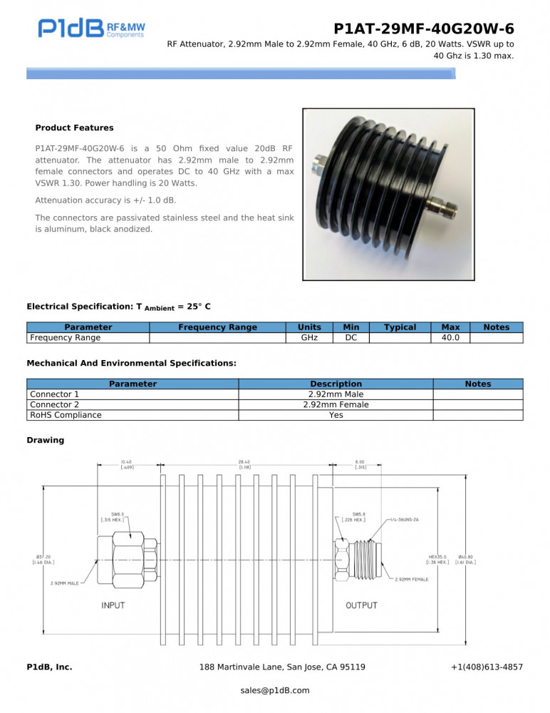 P1AT-29MF-40G20W-6 technical document image 1