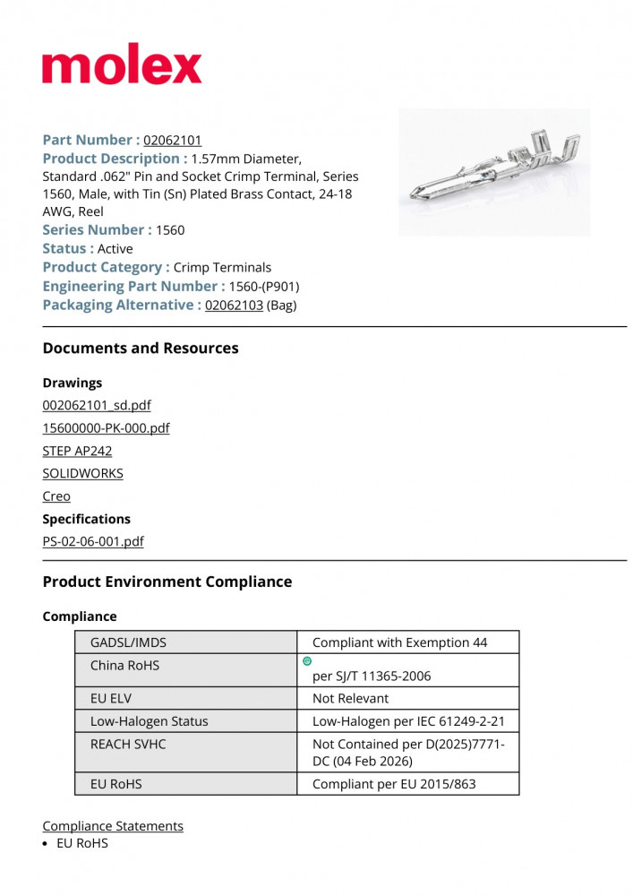 02062101 technical document preview, page 1