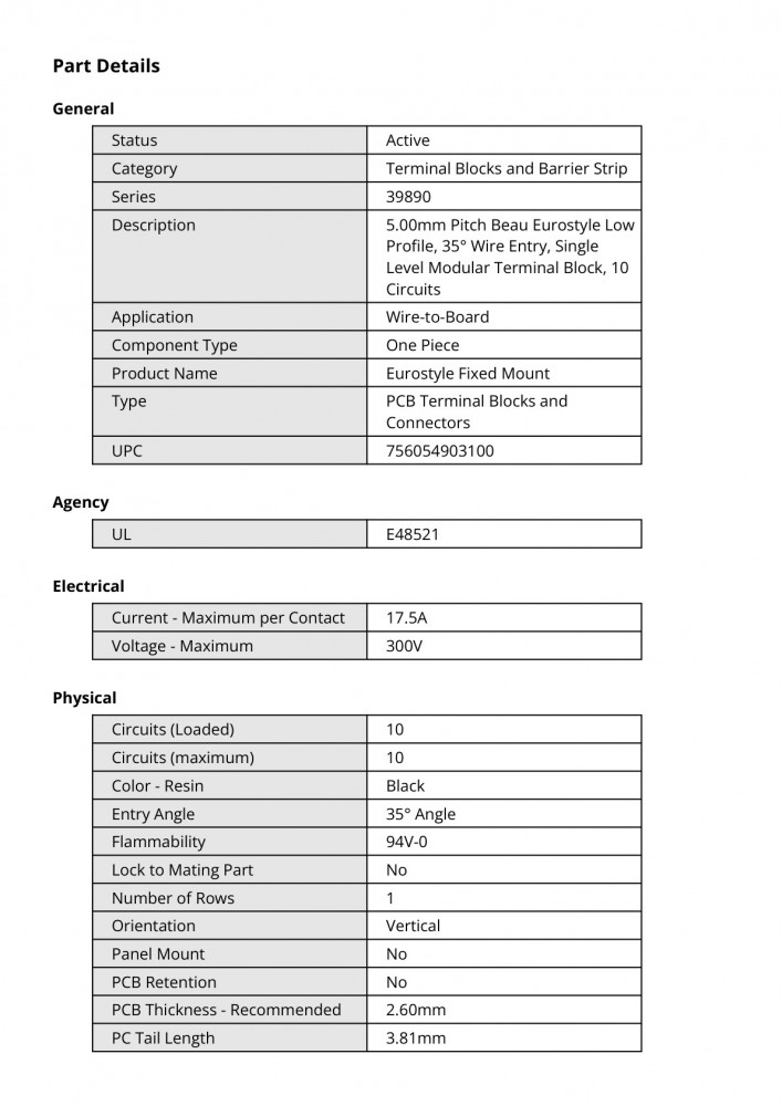 Technical document page 2 for MOLEX 398900410