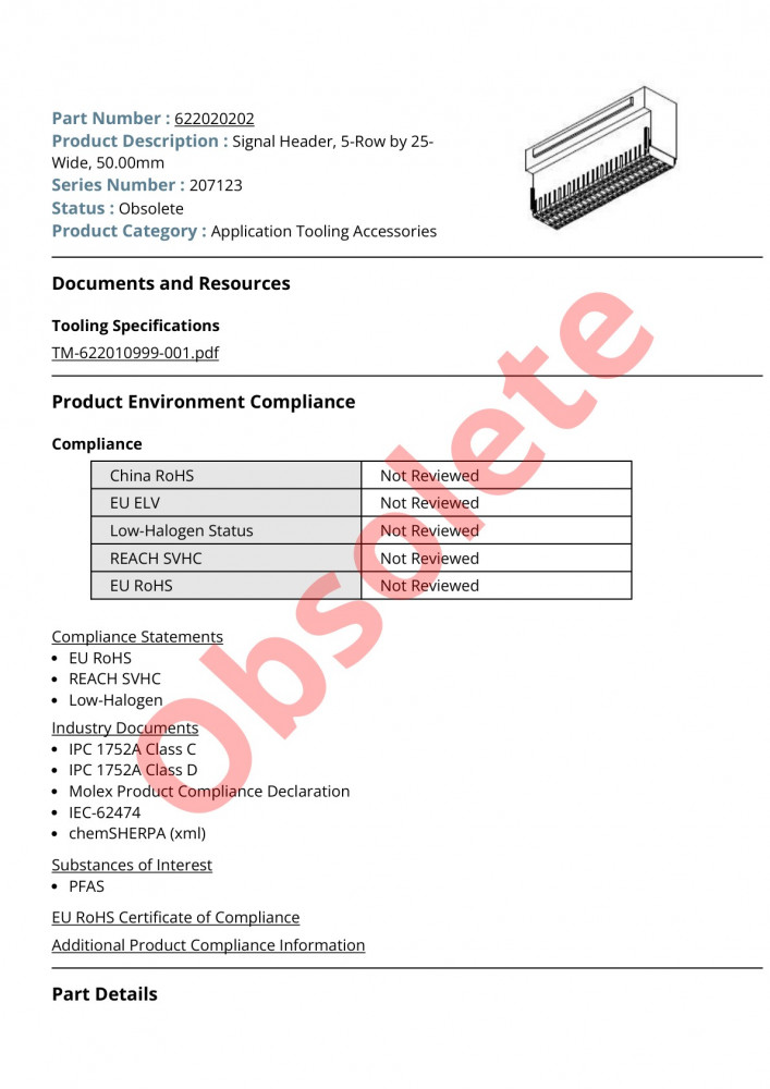 Tooling specification document preview, page 1