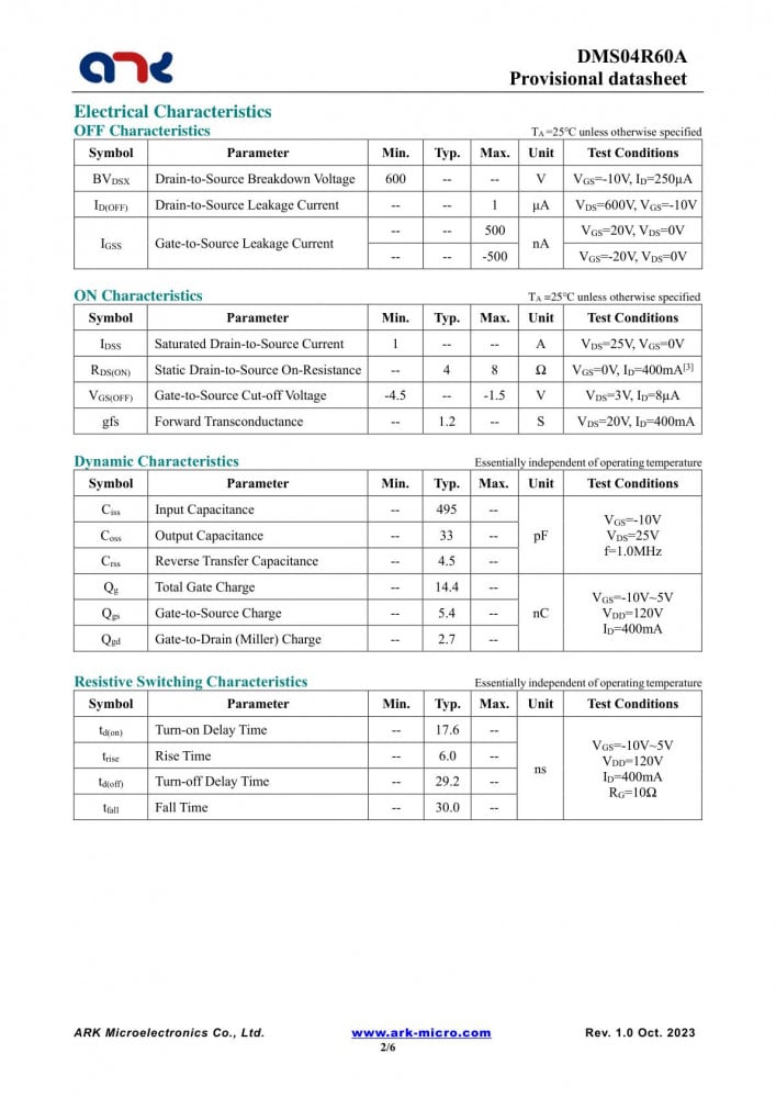 DMS04R60A datasheet page 2