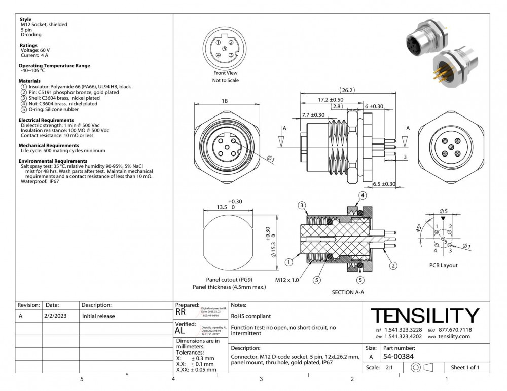Tensility International 54-00384 product drawing preview