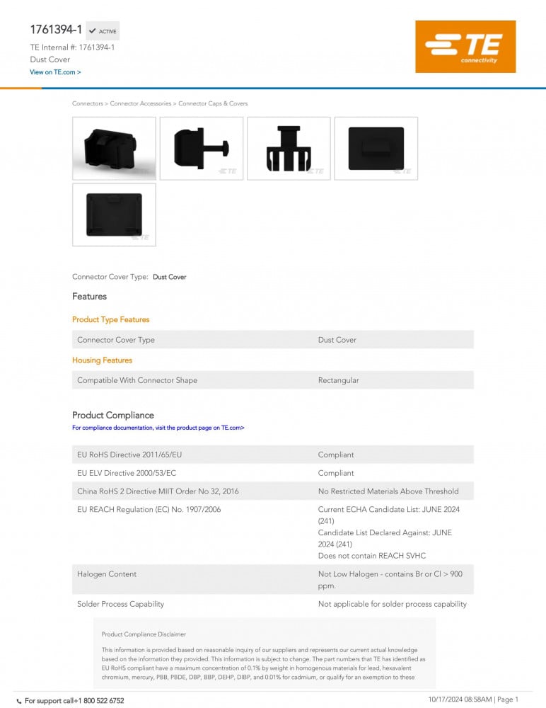 1761394-1 technical document page 1