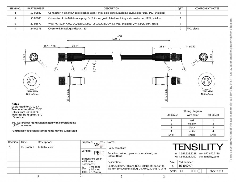 Tensility International 10-04260 product drawing