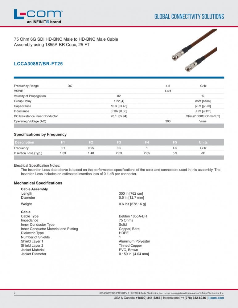 L-com LCCA30857/BR-FT25 technical document page 2