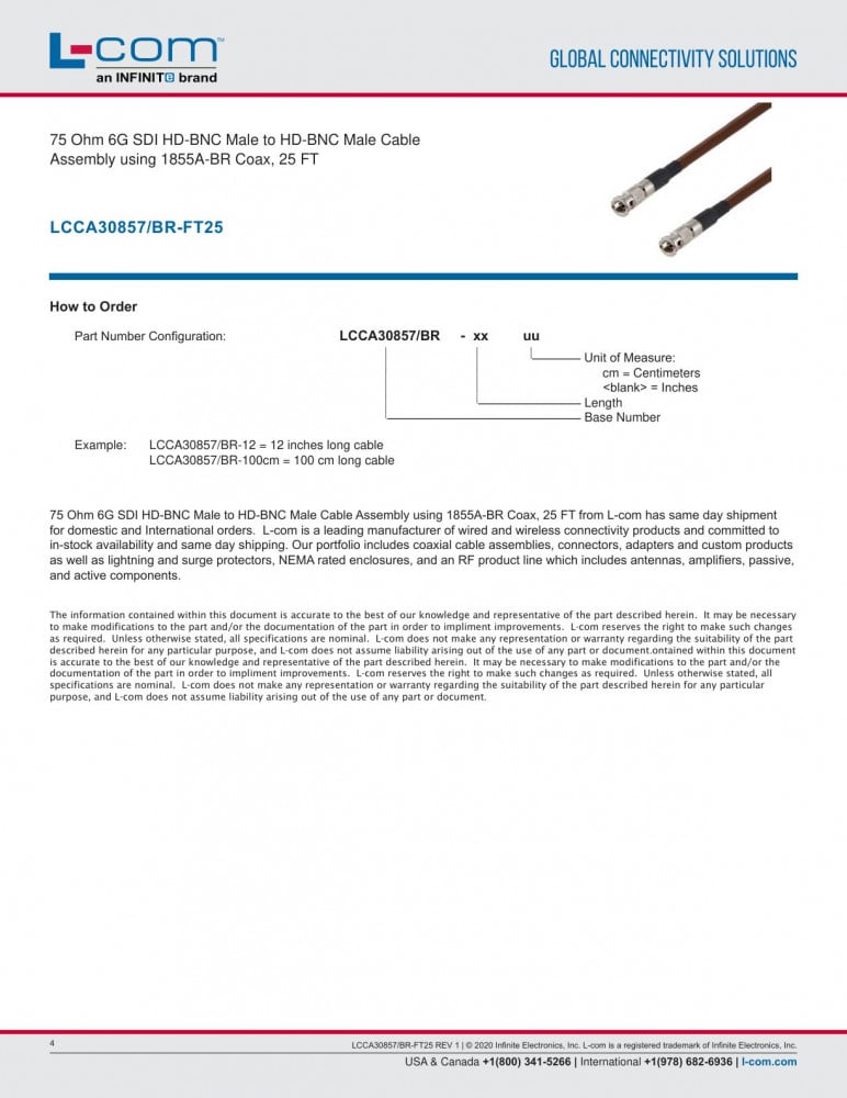 L-com LCCA30857/BR-FT25 technical document page 4