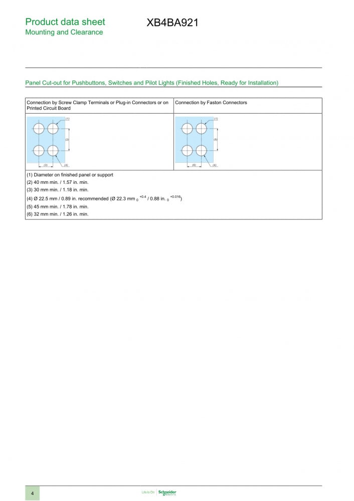 XB4BA921 technical document page 4