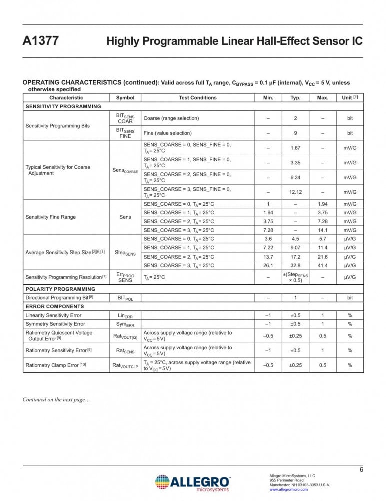 A1377 datasheet page 6