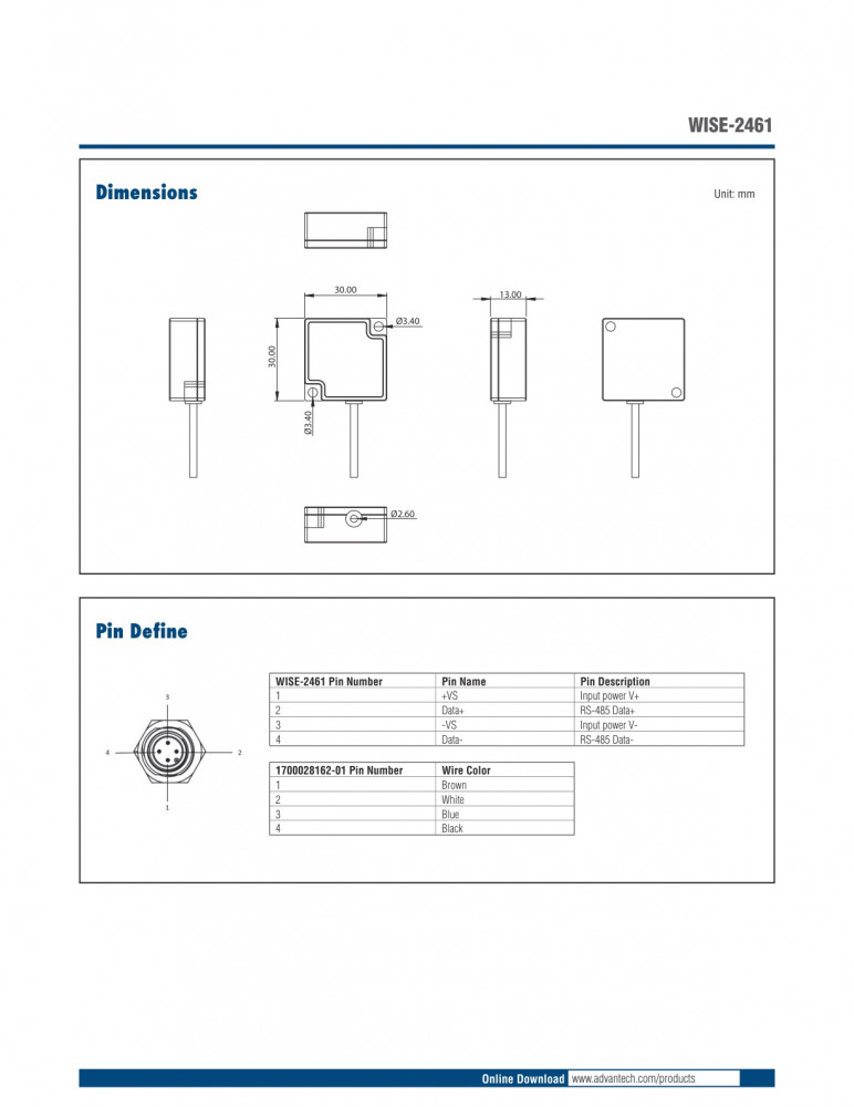 WISE-2461 product documentation page 2