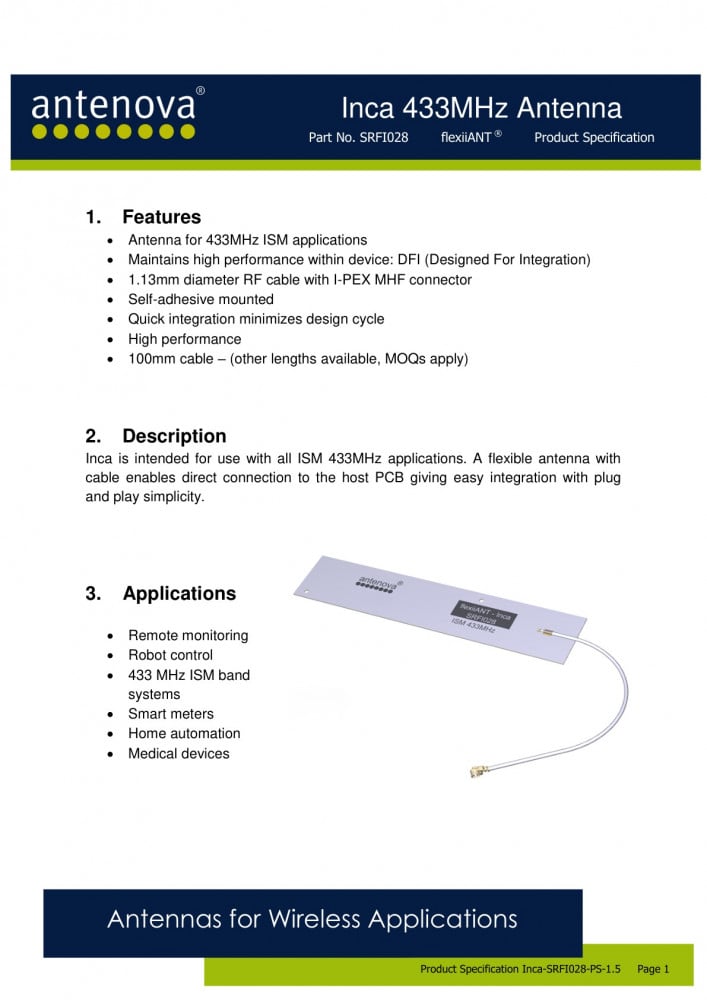 SRFI028-100 technical document page 1