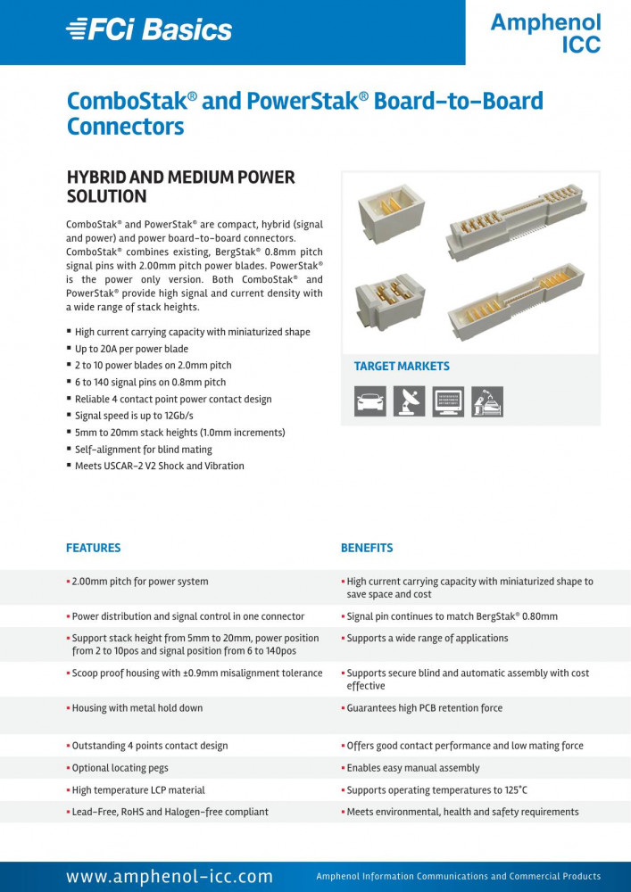 Amphenol ComboStak and PowerStak document page 1