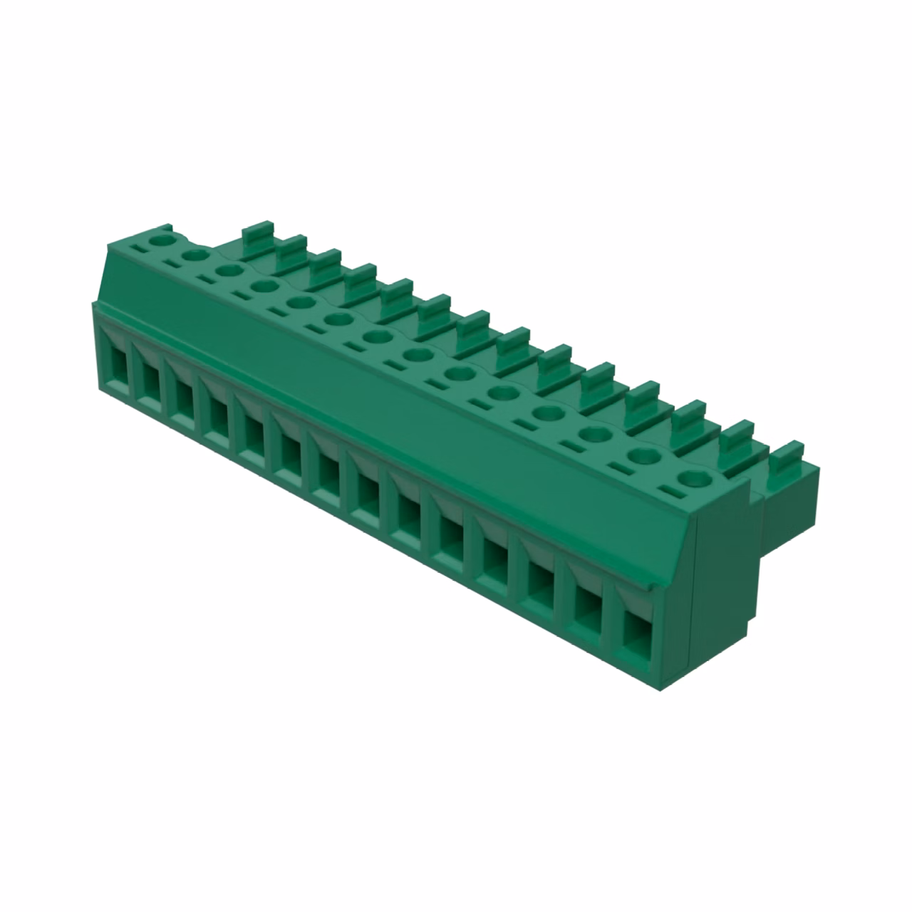 3.81mm Pitch Eurostyle Horizontal Plug, Green Housing, Gold (Au) Plated,  14 Circuits for sale