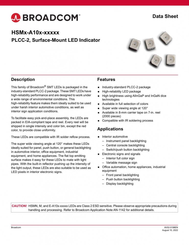 HSMG-A100-L02J1 datasheet page 1
