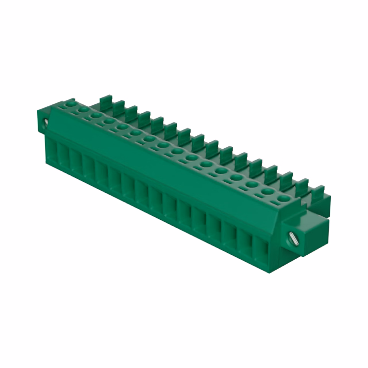 3.50mm Pitch Eurostyle Horizontal Plug, with Retention Screws, Green Housing, 16 Circuits for sale
