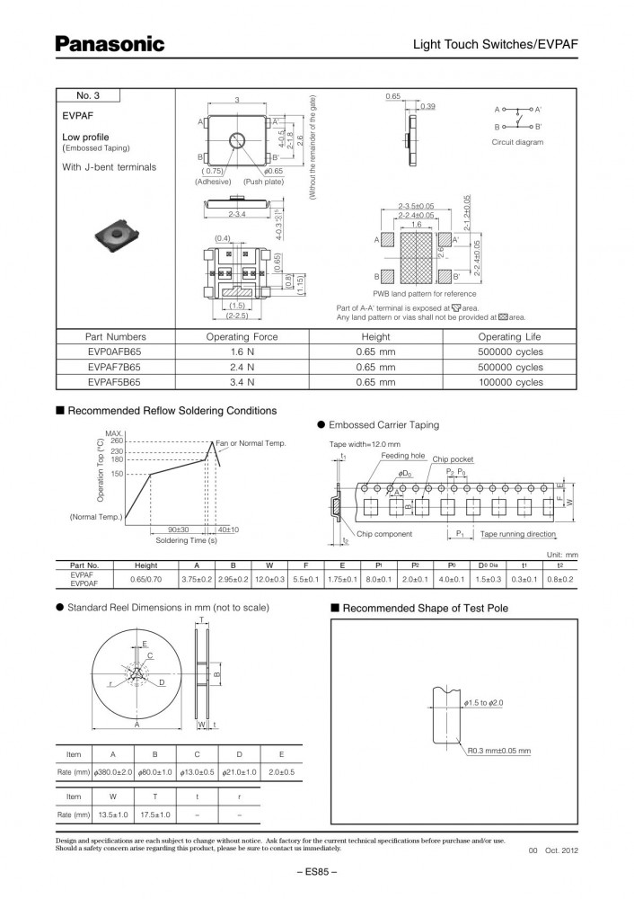 PANASONIC EVPAF5B65 technical document page 3