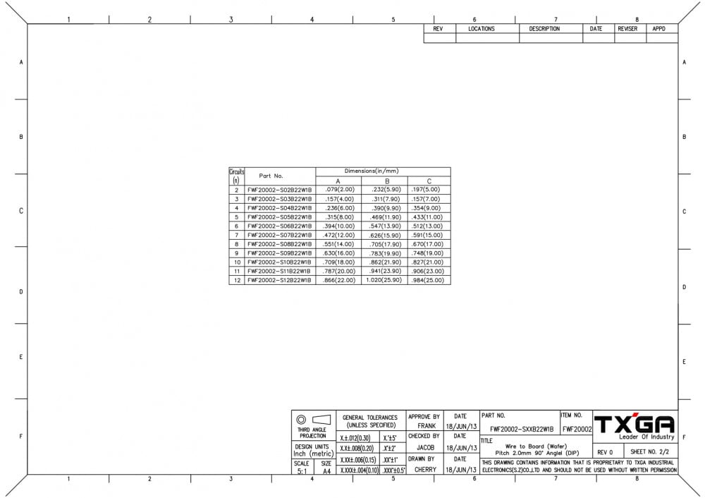 TXGA FWF20002-S12B22W1B drawing page 2