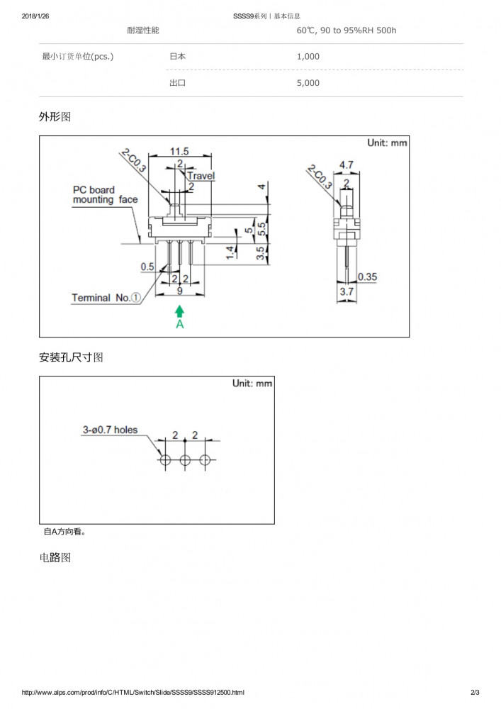 SSSS912500 mounting hole dimensions