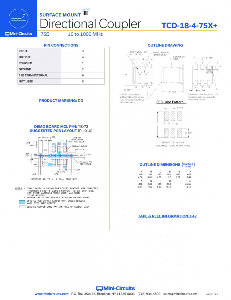 TCD-18-4-75X+ datasheet page 2