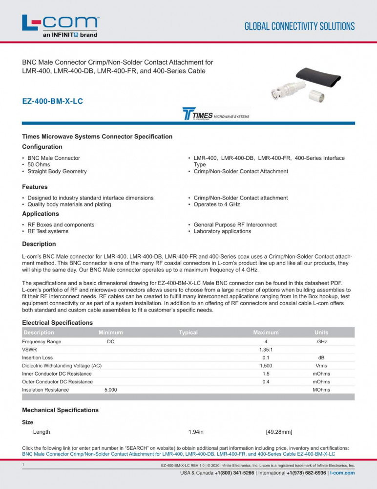 EZ-400-BM-X-LC datasheet page 1